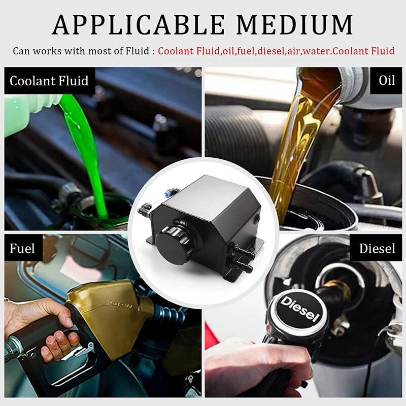 Universal 1L Aluminum Coolant Radiator Overflow Reservoir Expansion ...