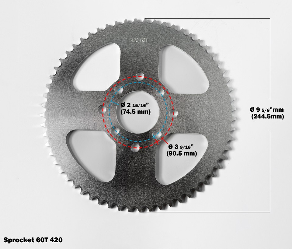 Go Kart G1 Sprocket f 40/41/420 Chain, 60 Tooth Sprocket f Go Karts ...
