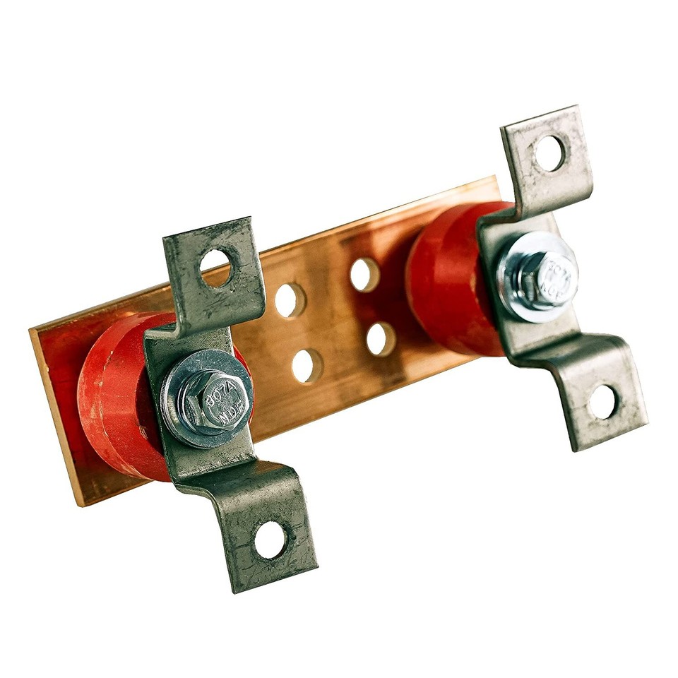 6" Copper Ground Bus Bar Wall Mounted Ground Bar Kit Electrical with ...