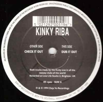 Kinky Riba Check It Out / Dub It Out Vinyl Single 12inch Sun-Up Records ...