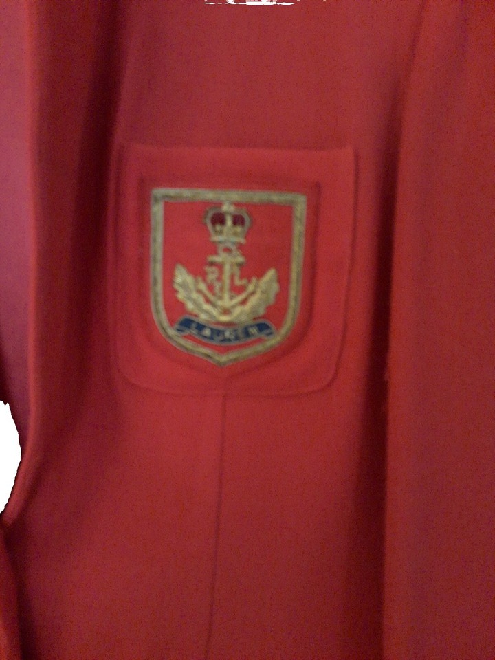 Lauren Ralph Lauren Women's Blazer Size 10P Red Ponte Knit Gold Button ...