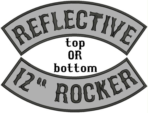 12" inch REFLECTIVE Top, Bottom OR Side Rocker, Embroidered Sew-On ...