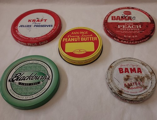 VTG +DEAL OF 5+ Jar Lids - Bama Kraft Blackburns Ann Page Peanut Butter ...