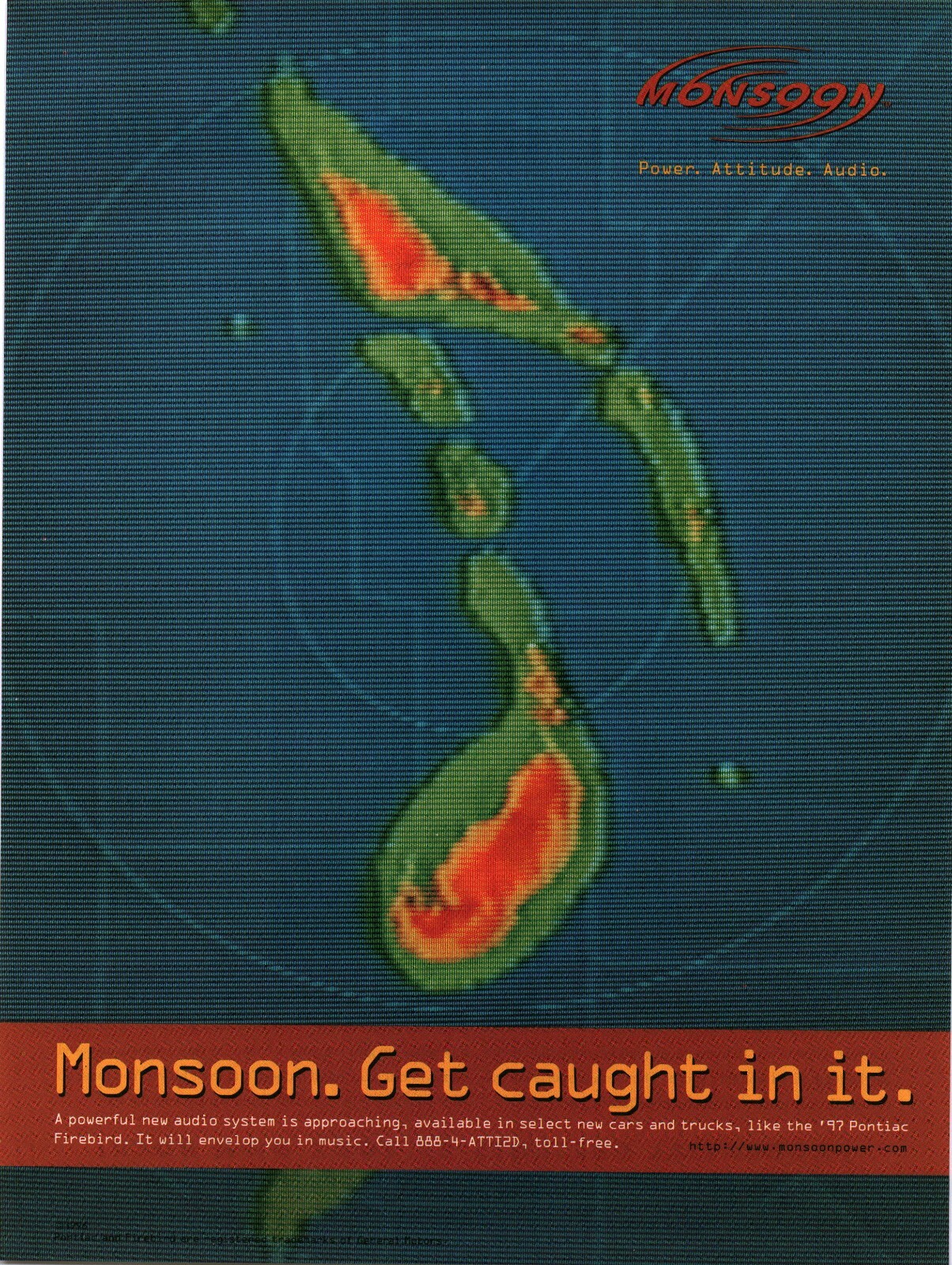 1996 PRINT AD - MONSOON AUDIO SYSTEM AD - '97 PONTIAC FIREBIRD - POWER ...