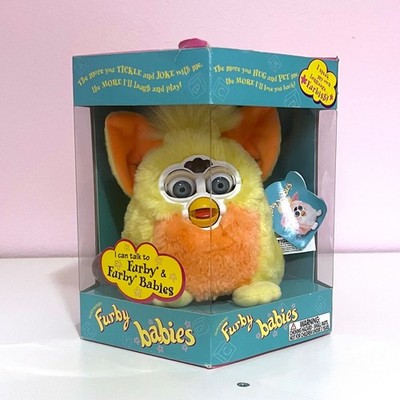 Furby Babies 1999 - Sunny Yellow Peach Baby - Blue Eyes Tiger - NEW IN ...