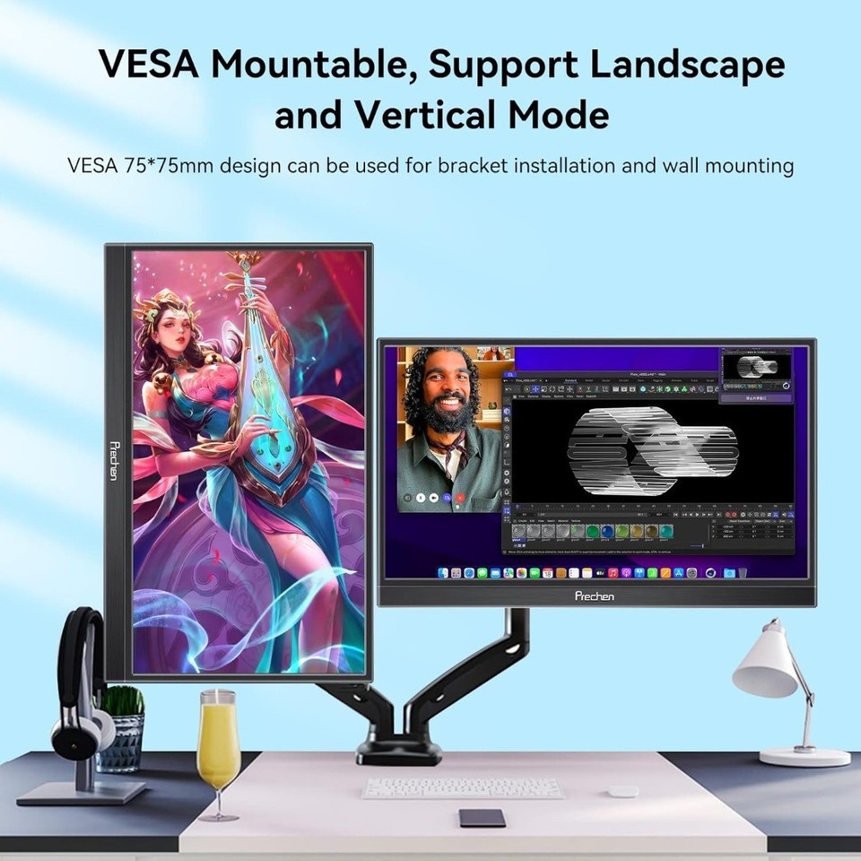 NEW PRECHEN 15.6" IPS Touchscreen Full HD 1080p Portable Monitor In ...