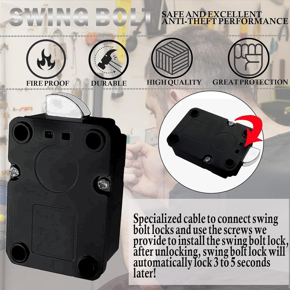 Stack on Gun Safe Lock Replacement With Swing Bolt Fireproof Chrome ...