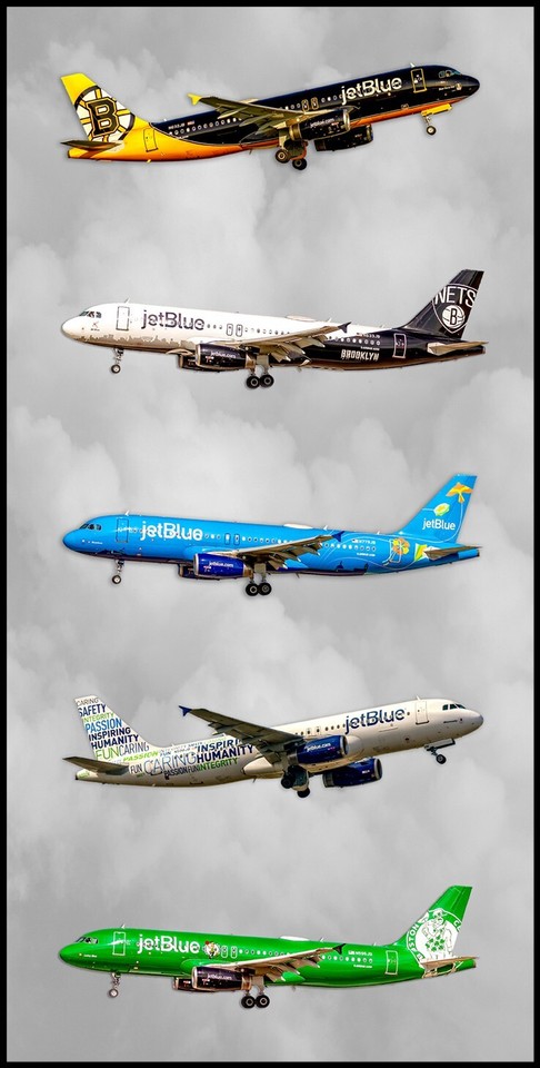JetBlue Airways Special Colors Collage 10" x 20" Photograph (APPM90004 ...