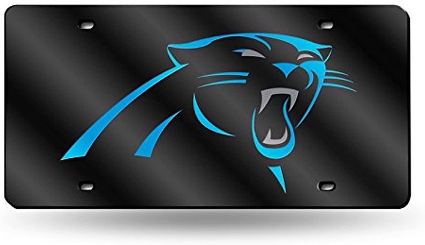 Carolina Panthers Premium Laser Cut Tag License Plate, Black Mirrored ...
