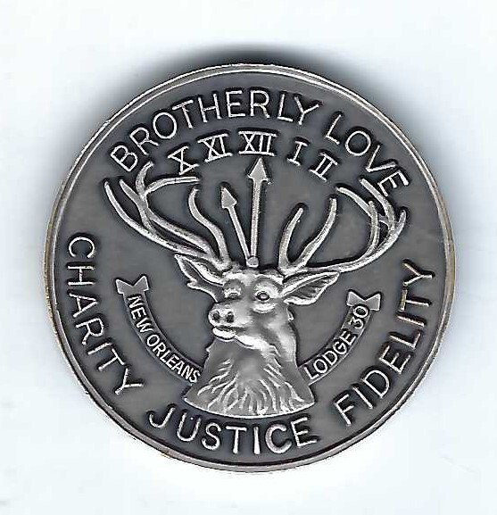 1975 BIENVILLE MONUMENT ELKS LODGE MARDI GRAS OX SILVER DOUBLOON COIN ...