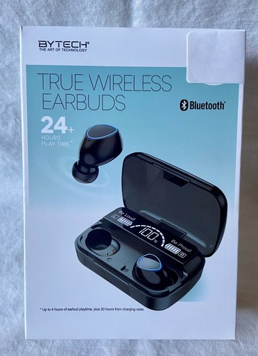 BYTECH True Wireless Bluetooth Earbuds ~ 24hr Play Time~Charging Case ...