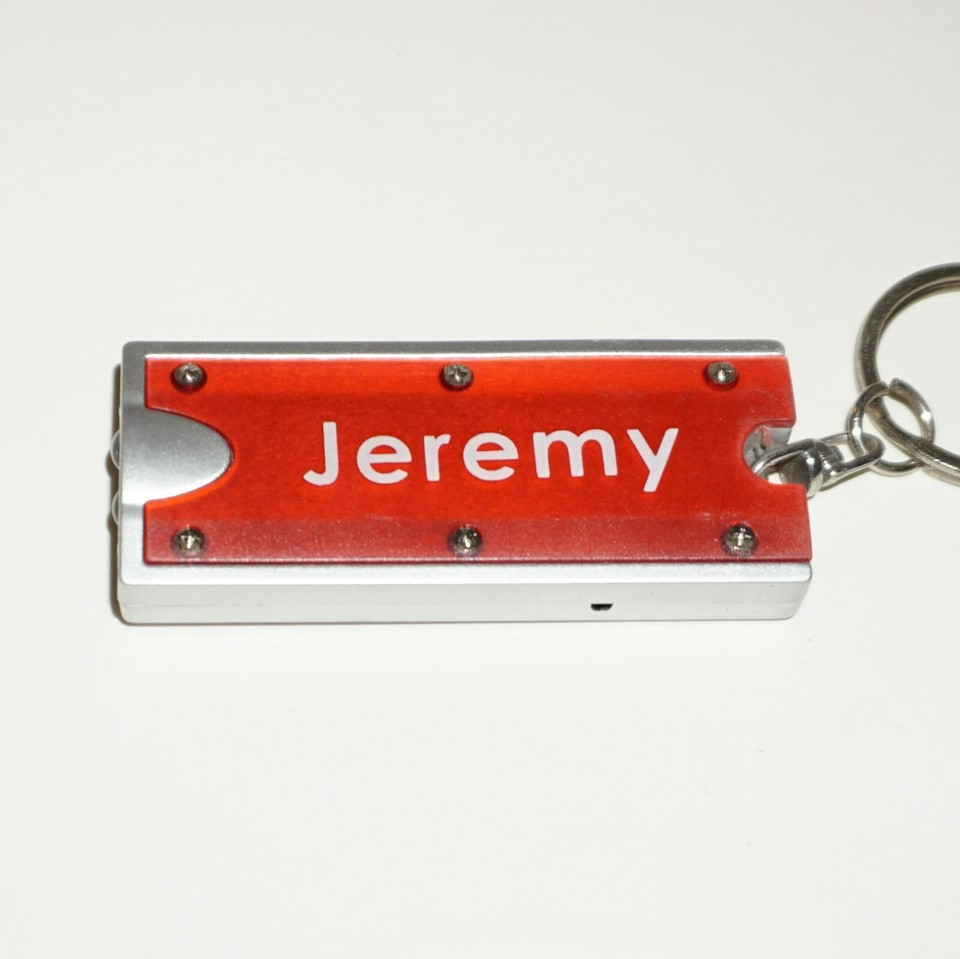 Personalized Keychain Light Up Key Ring Choose Name Colorful Mini Flash ...