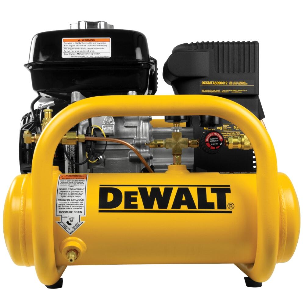 DeWalt 163cc 4-Gallon Twin Stack Gas Air Compressor w/ Honda GX Engine ...