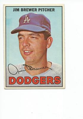 JIM BREWER 1967 Topps Baseball card #31 LA Los Angeles Dodgers EX+ | eBay