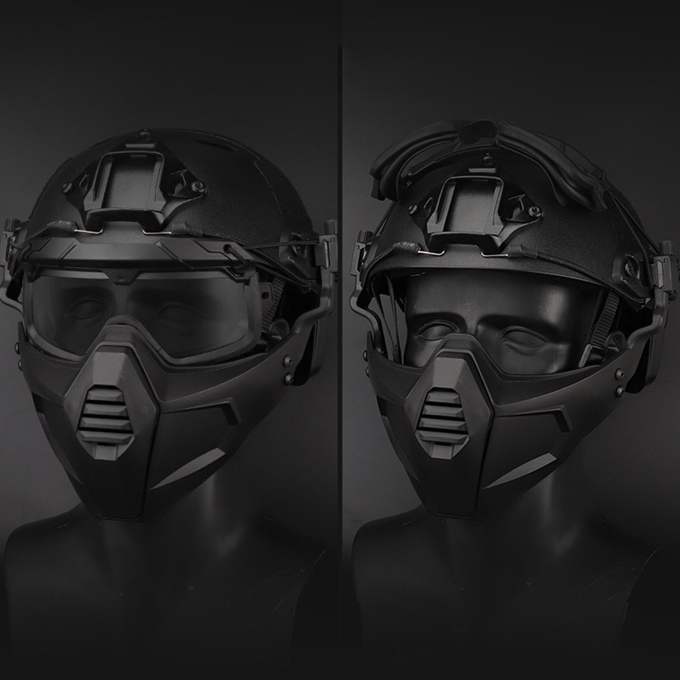 Tactical Half Fask Mask & Goggle Sets Protective Mask For SF Fast ...