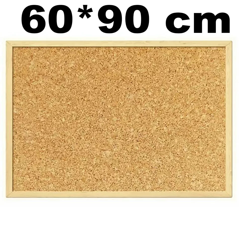 NATURAL CORK PIN NOTICE BOARD - OFFICE MEMO SCHOOL WITH FREE PUSH PIN ...