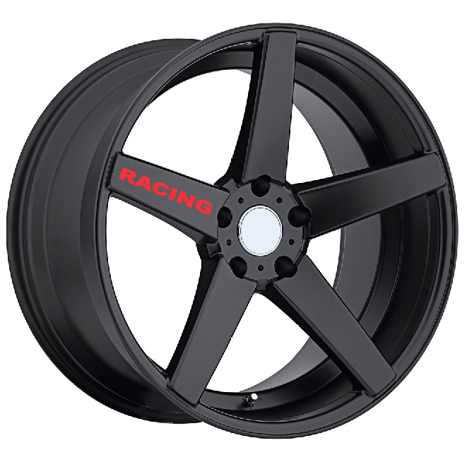 RACING - Wheel Decal Kit - Sport turbo Mirror Car Emblem sticker - Red ...