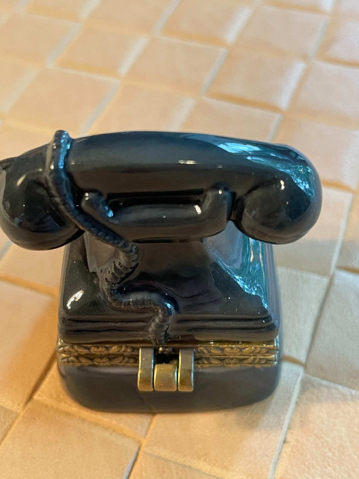 Old Fashioned Rotary Telephone Trinket Box Black | eBay
