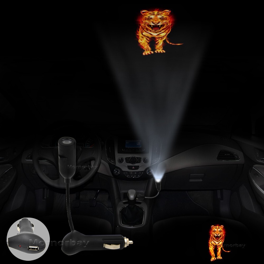 1x Flaming Tiger Car Cigarette Inside Roof Lamp LED Laser Projector ...