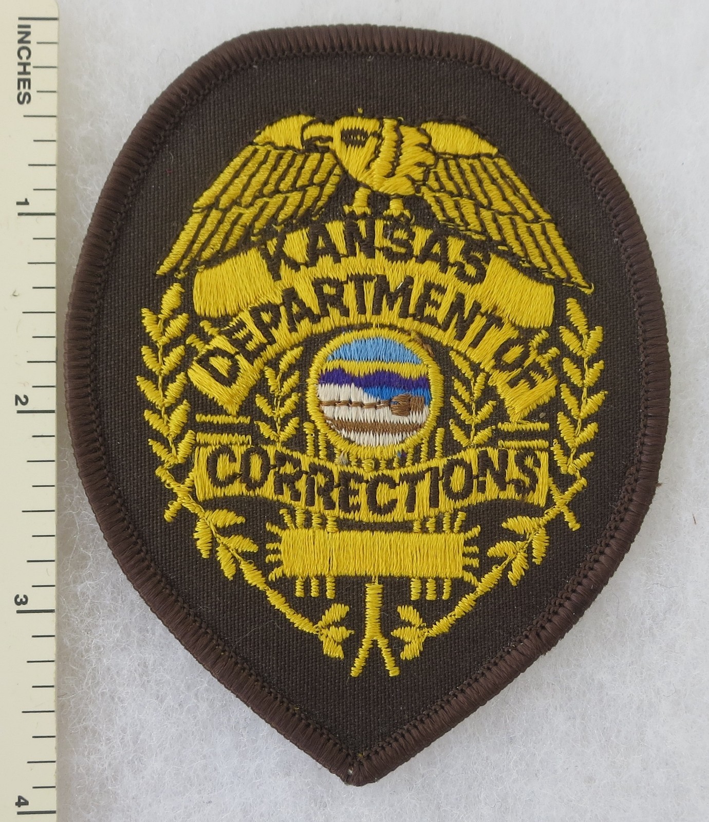 KANSAS DEPARTMENT of CORRECTIONS PATCH (on Brown) Vintage ORIGINAL | eBay