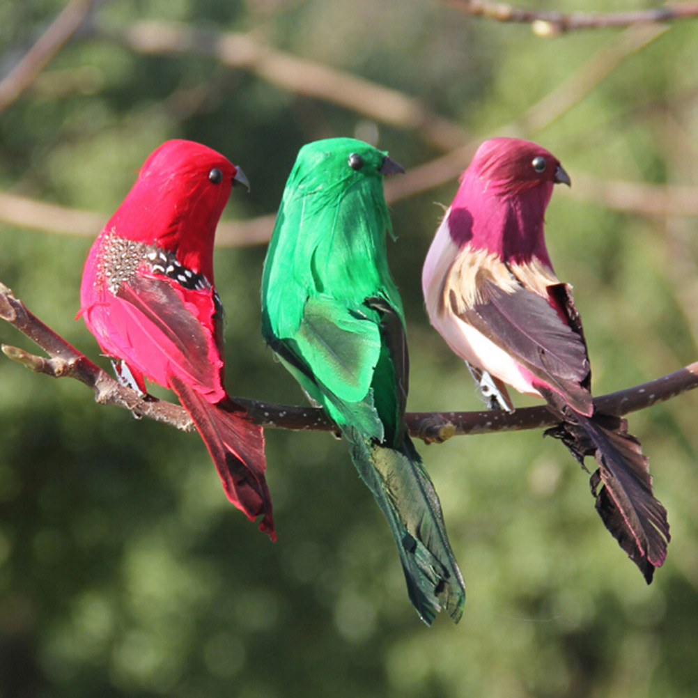 Mini artificial foam feather bird wedding decorative doves bird home ...