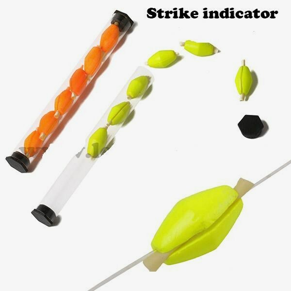 6 Strike Indicators-1 Tube of 6 Football shape hard foam indicators ...