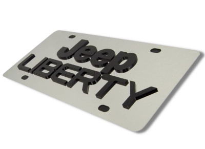 Chrome Jeep Liberty Logo Emblem Premium Steel License Plate with 3D ...