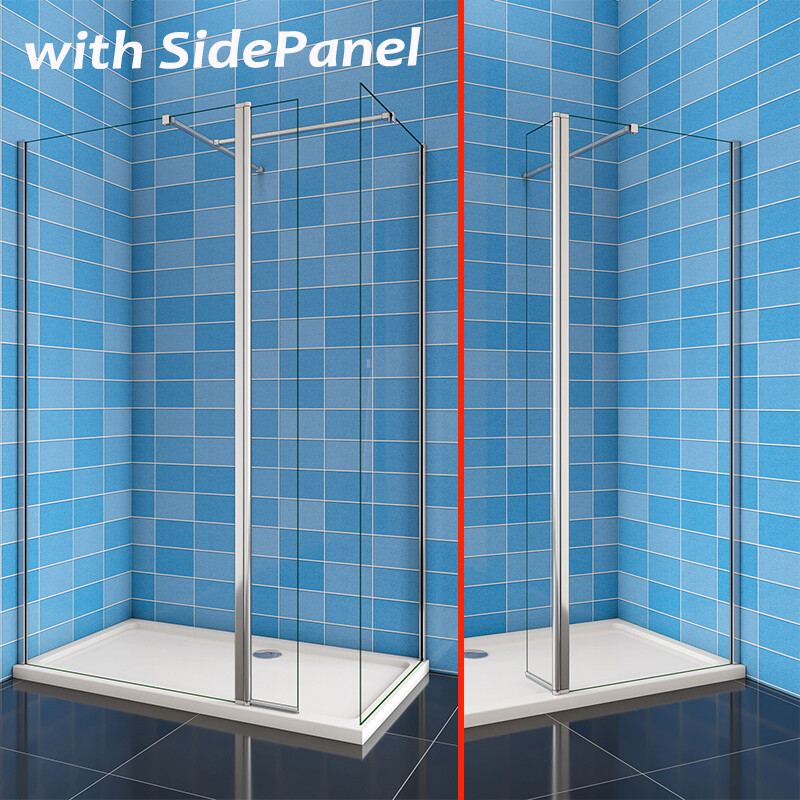 Walk in Shower Screen Wet Room Enclosure EasyClean Glass Flipper Side ...