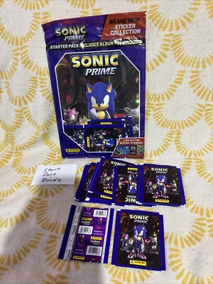 Panini Sonic Prime Sticker Collection. Starter Pack And 21 Sealed Packs ...