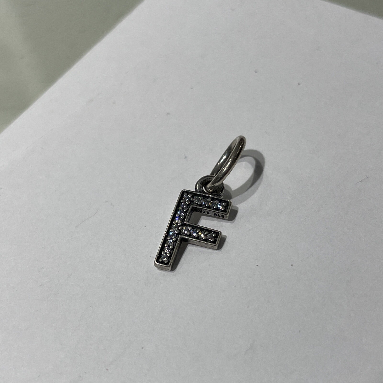Authentic Pandora Silver LETTER F Alpha Pave Initial … - Gem