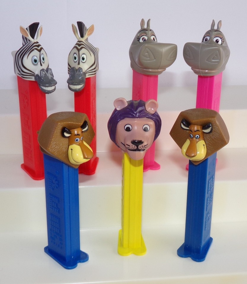 Dreamworks Madagascar PEZ Mary Zebra Gloria Hippo Alex Lion Kooky Zoo ...