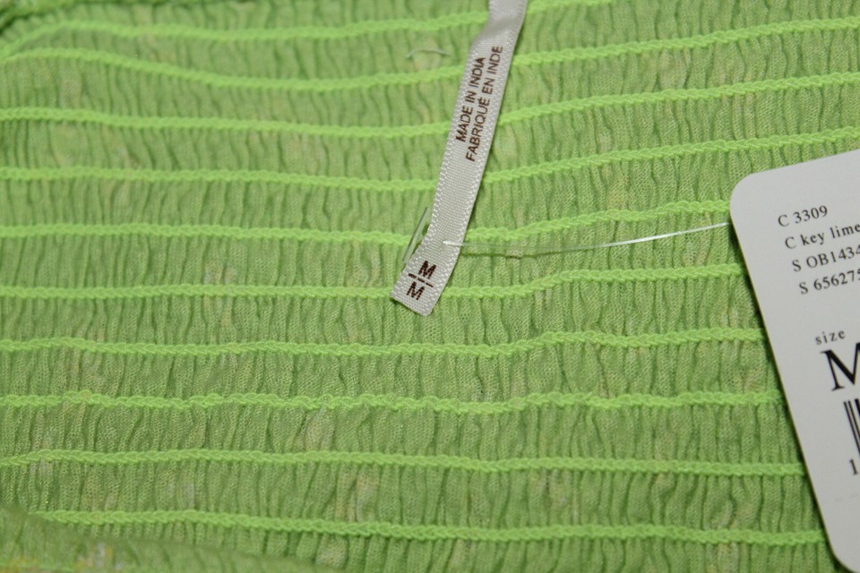 FREE PEOPLE MARIGOLD SMOCKED TOP OB1434162 SQUARE NECK KEY LIME COMBO ...