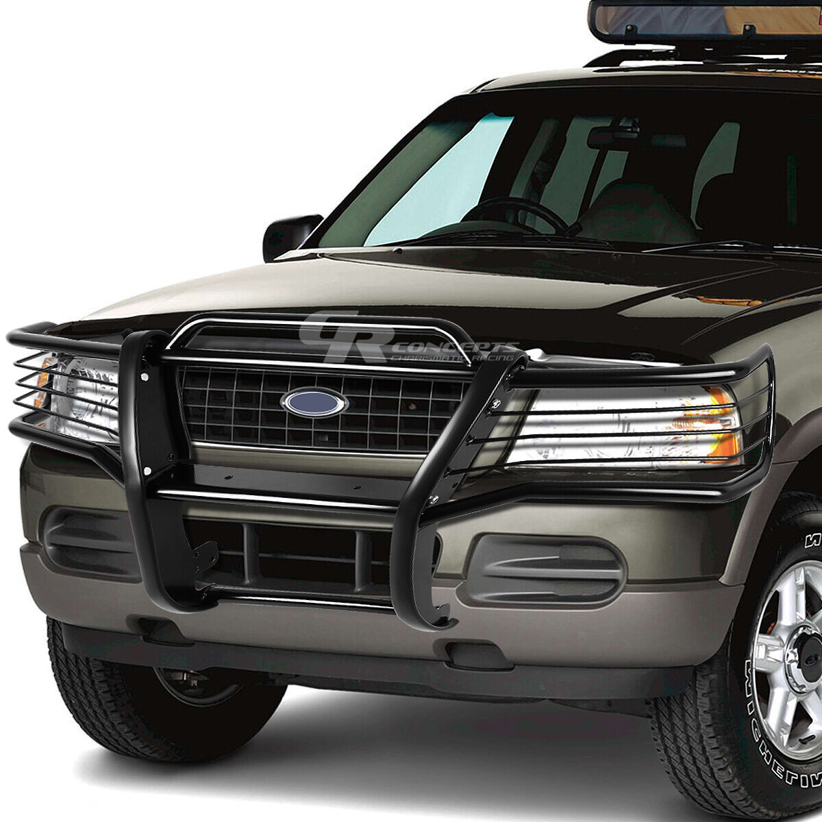 BLACK MILD STEEL BUMPER GRILLE/GRILL GUARD KIT FOR 2001-2005 FORD ...