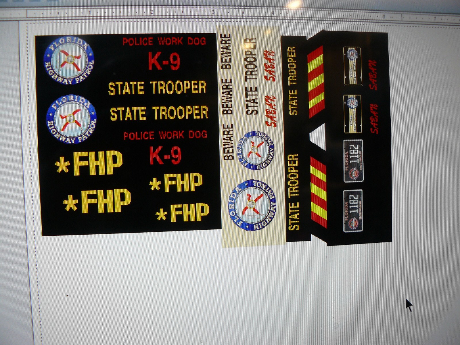 Florida Highway Patrol Vehicle Decals with K9 1:64 two for one money | eBay