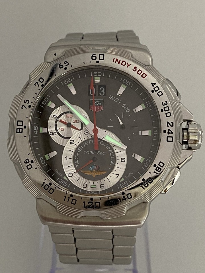 Tag Heuer Formula 1 Indy 500 CAH101A St. Steel Chronograph Date Men’s ...