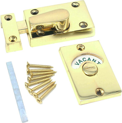 Bathroom Indicator Bolt Brass Vacant / Engaged WC Toilet Door Lock ...