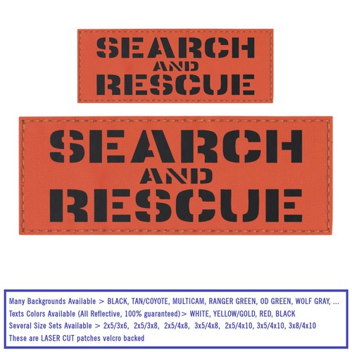 Bundle Set 2 Search Rescue Reflective Patches Plate Carrier SAR Green Feet #X | eBay