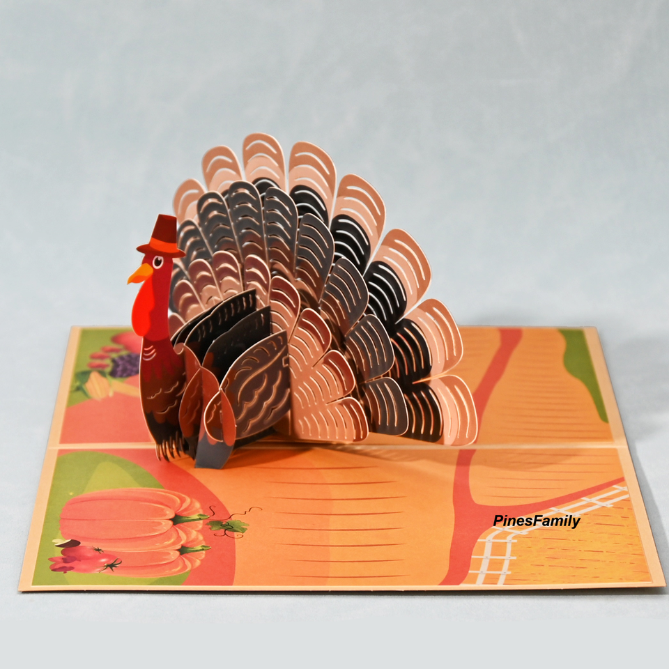 T21-3D Pop Up Happy Thanksgiving Turkey Greeting Card | eBay