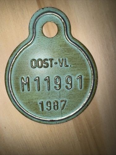 LOT of 3 VTG Bicycle Tag Plate License WHITE GREEN YELLOW | eBay