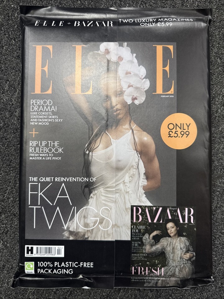 British ELLE Magazine UK February 2026 - FKA Twigs + Free Copy Harper’s ...