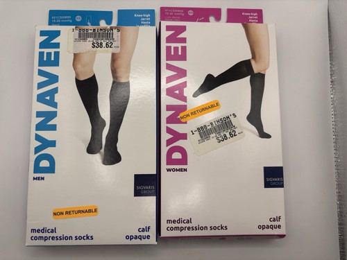 NEW 2 Boxes DYNAVEN Women Small Compression Knee Socks 15-20 MmHG Beige ...
