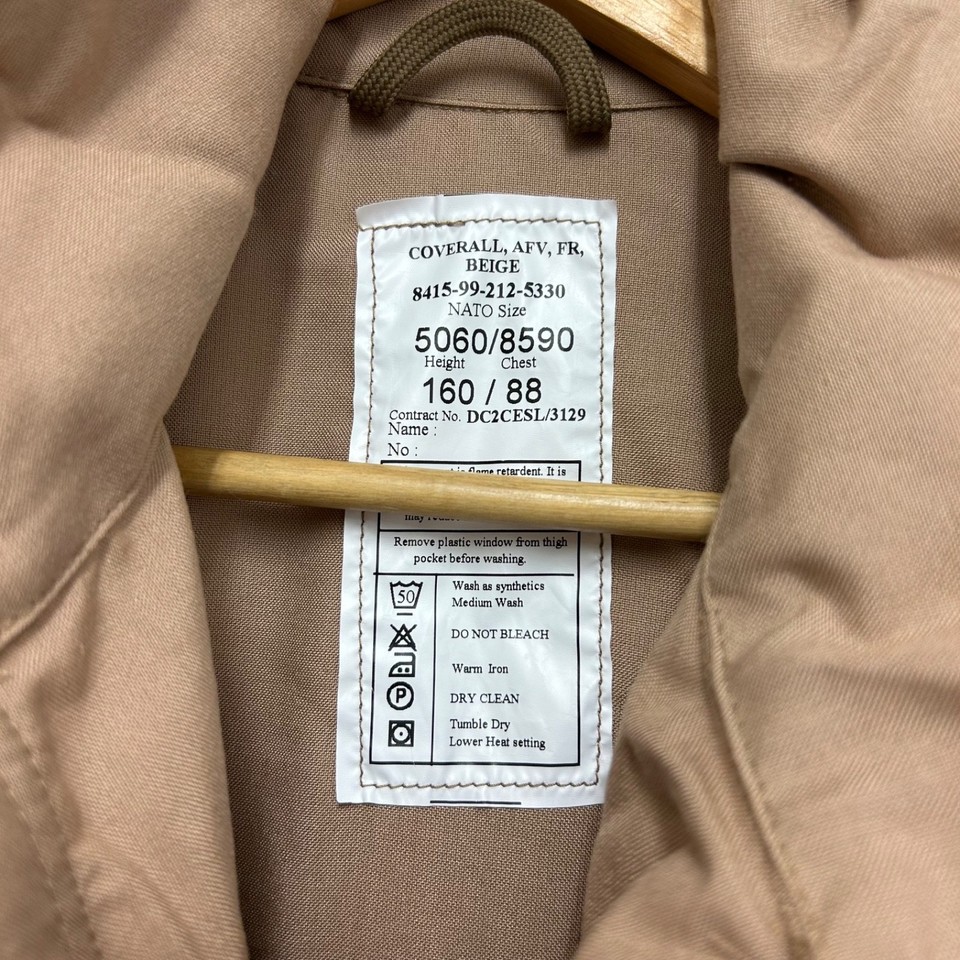 RAF AFV CREWMAN BEIGE COVERALL - Size: 160/88cm , Sand Suit Aircrew ...