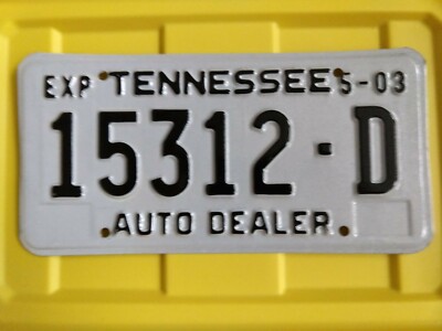 2003 Tennessee Auto Dealer License Plate (15312-D) | eBay