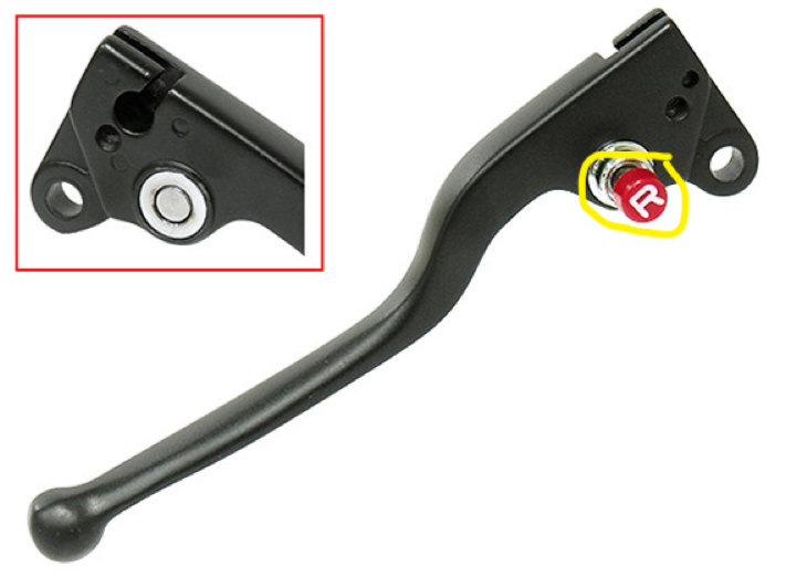 HONDA LEFT BRAKE LEVER REVERSE PIN RED CAP, FOREMAN 450, 500,200D,450ES ...