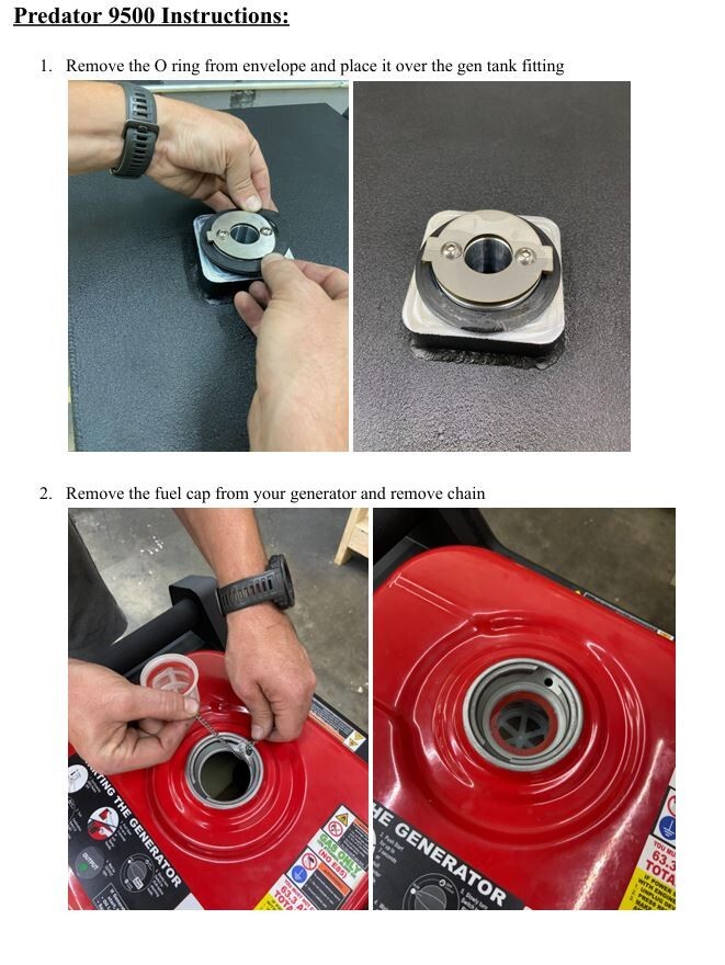 Predator Generator gas tank extended run time kit auxiliary fuel tank ...