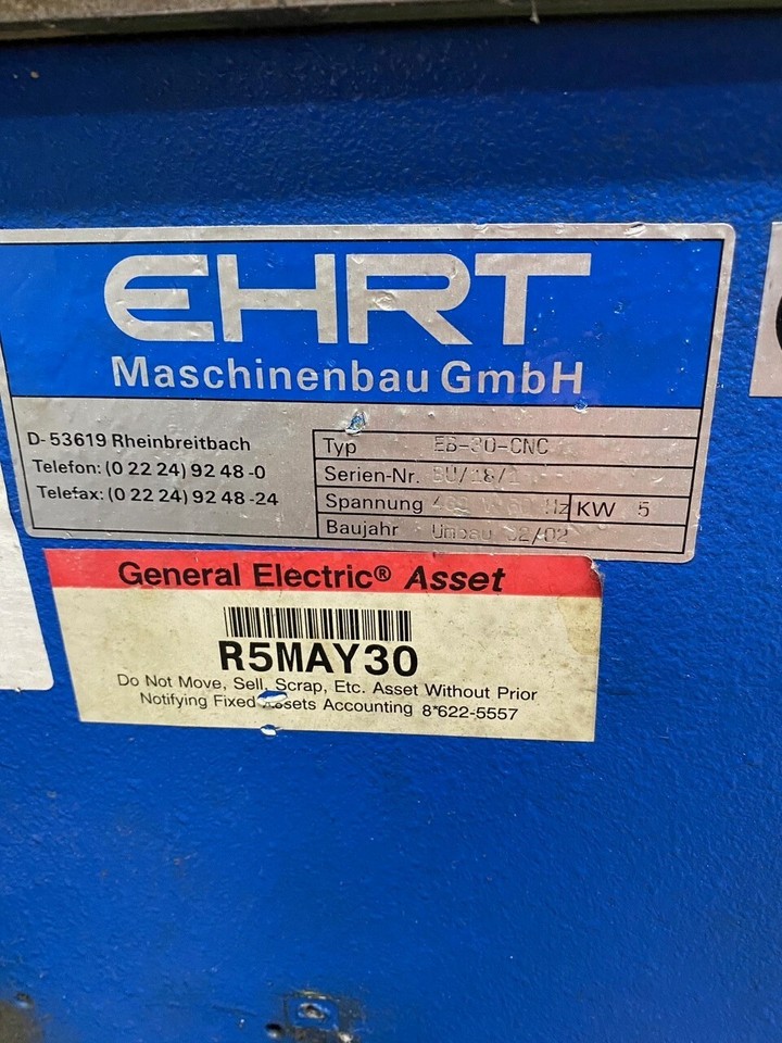 EHRT CNC 30 TON TABLE TYPE CNC HORIZONTAL HYDRAULIC BENDER W/ PC BASED ...