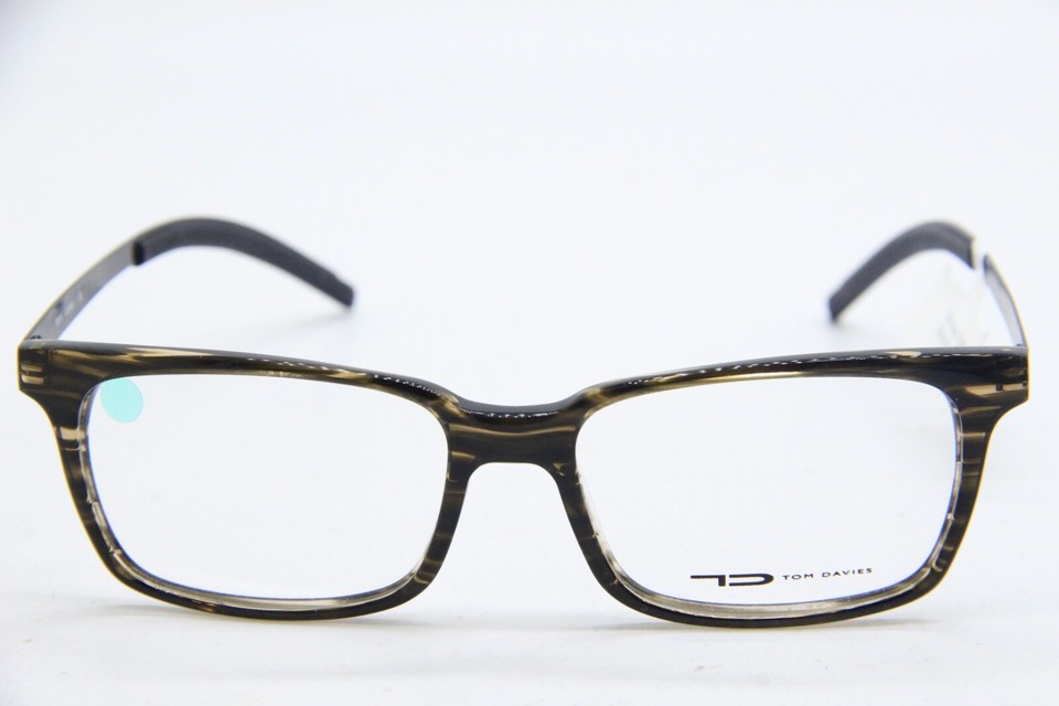 NEW TOM DAVIS TD 319 COL. 843 BROWN HORN AUTHENTIC FRAMES EYEGLASSES 52 ...