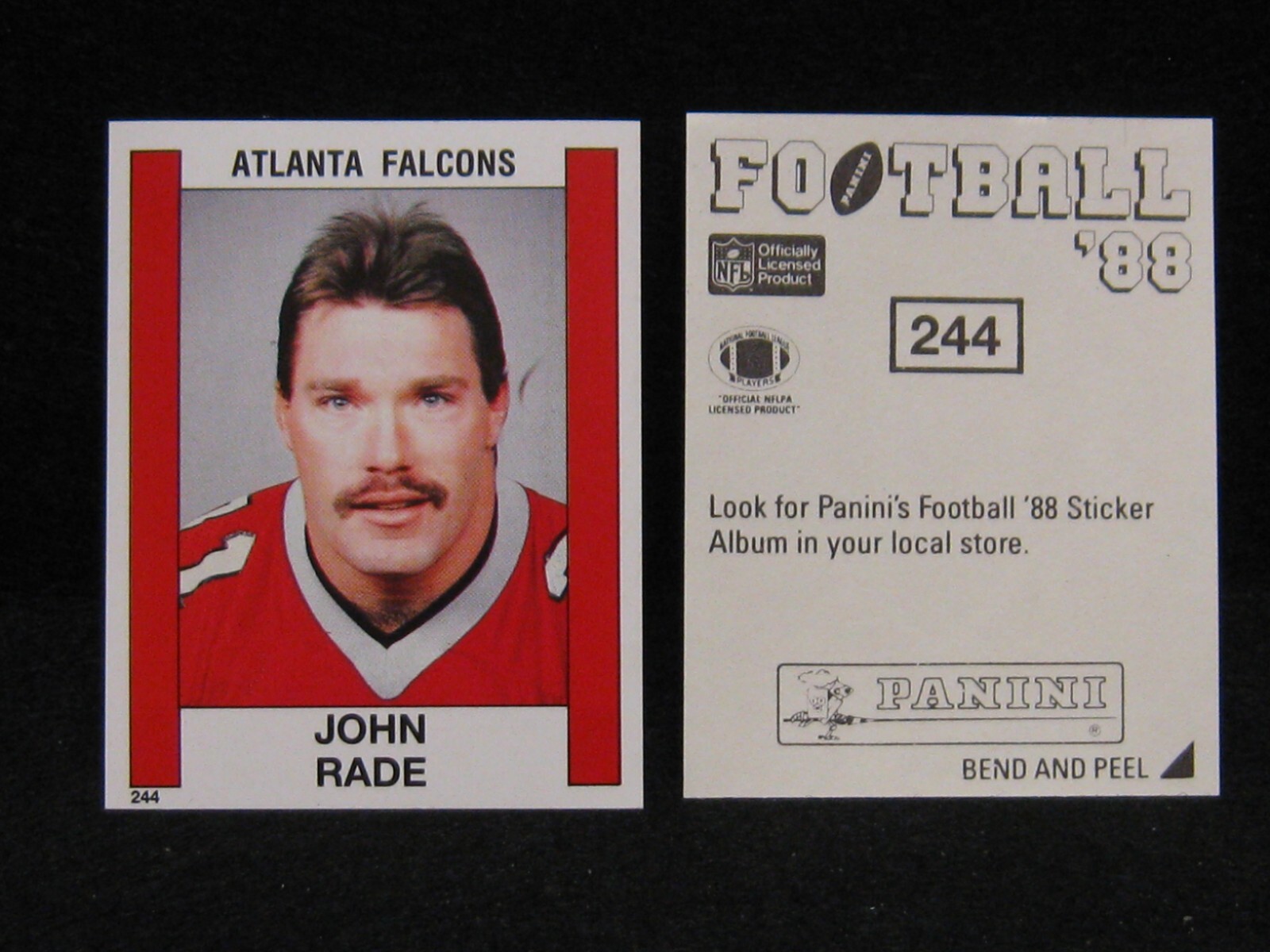 1988 John Rade Atlanta Falcons Panini Sticker #244 | eBay