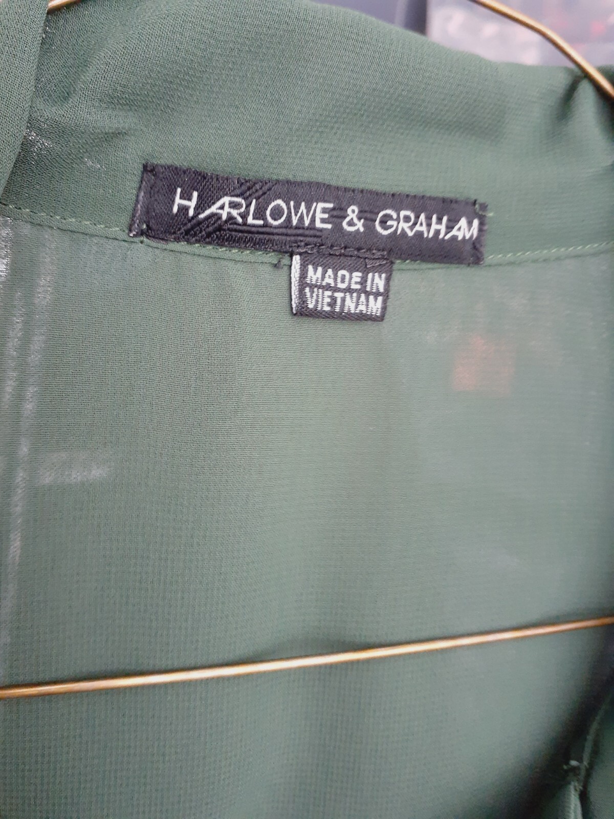 Harlow Graham L Green Semi-sheer Tie Neck Blouse | eBay