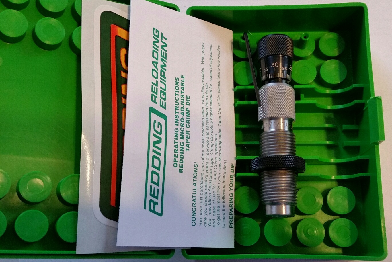 31189 REDDING MICRO-ADJUSTABLE TAPER CRIMP DIE - 45 ACP / 45 GAP - BRAND NEW | eBay